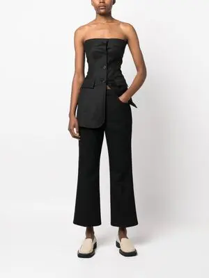 JIL SANDER Pressed-crease Flared Cropped Trousers