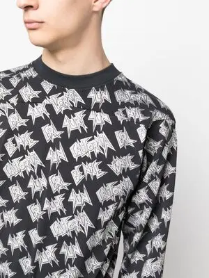 ERL Logo-print Long-sleeved T-shirt - Black