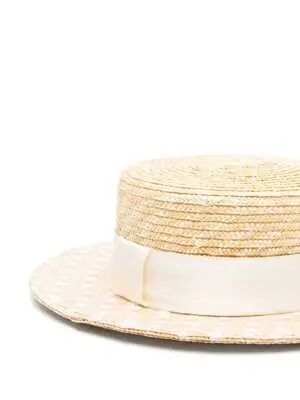MAISON MICHEL Kiki Straw Canotier Hat