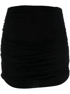 Tory Burch Ruched High-waisted Mini Skirt - Black