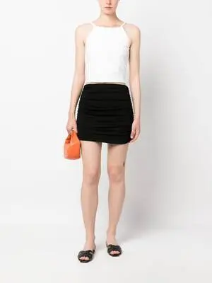 Tory Burch Ruched High-waisted Mini Skirt - Black