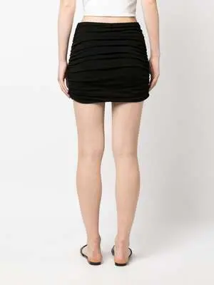 Tory Burch Ruched High-waisted Mini Skirt - Black