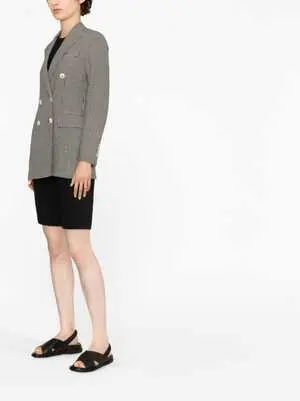 CIRCOLO 1901 Check-print Double-breasted Blazer - Black