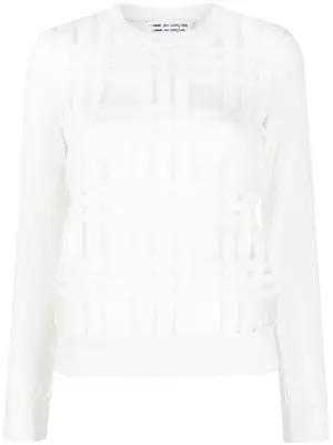 Comme Des Garçons Plaid Appliqué Knit Top