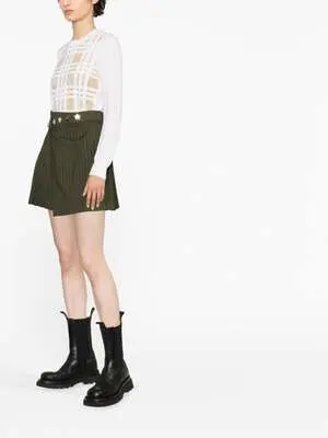 Comme Des Garçons Plaid Appliqué Knit Top