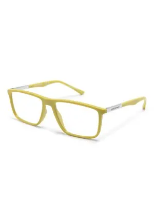 Emporio Armani Logo-plaque Square-frame Glasses