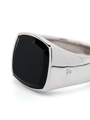 Tom Wood Cushion Polished Onyx Ring - Silver