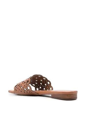 TWINSET Slip-on Flat Sandals - Brown