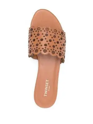 TWINSET Slip-on Flat Sandals - Brown