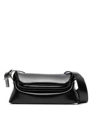OSOI Folder Brot Leather Shoulder Bag - Black