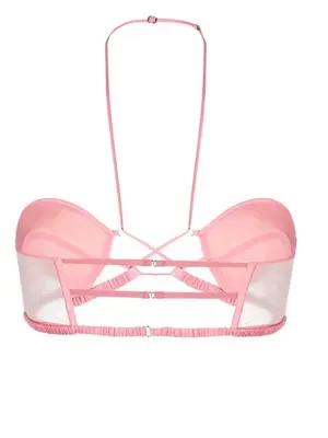 NENSI DOJAKA Tulle-panel Halterneck Bra - Pink