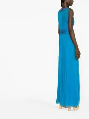 Alberta Ferretti Cornely Embroidered Silk Maxi Dress