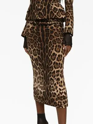 Dolce & Gabbana Leopard-print Midi Skirt