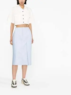 Raf Simons High-waisted Denim Midi Skirt