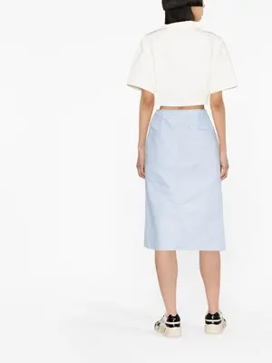 Raf Simons High-waisted Denim Midi Skirt