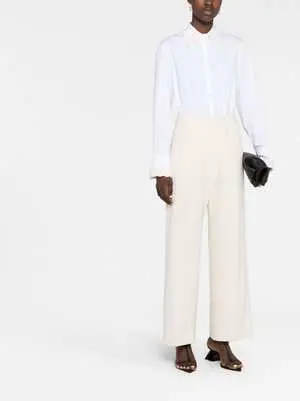 LANVIN Embroidered-trim Cotton Shirt