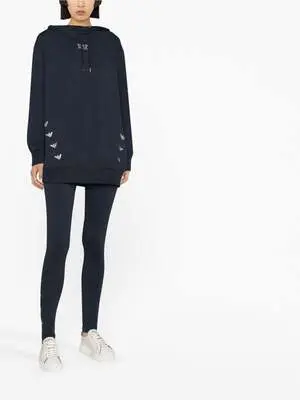 EA7 Logo-print Hoodie - Blue