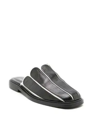 STUDIO CHOFAKIAN Scallop-edge Leather Mules