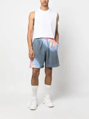 MSGM Tie-dye Print Cotton Shorts