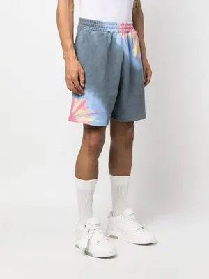 MSGM Tie-dye Print Cotton Shorts