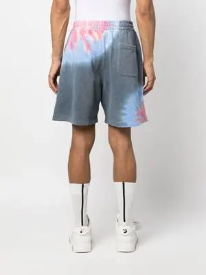 MSGM Tie-dye Print Cotton Shorts