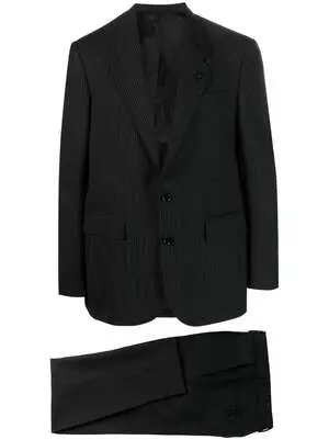 LARDINI Striped Single-breasted Suit - Black