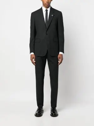 LARDINI Striped Single-breasted Suit - Black