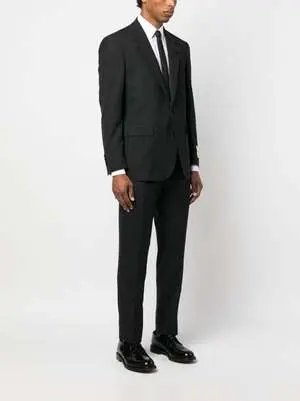 LARDINI Striped Single-breasted Suit - Black