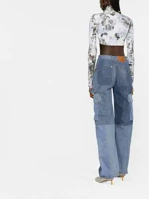 MARINE SERRE High-rise Panelled Jeans