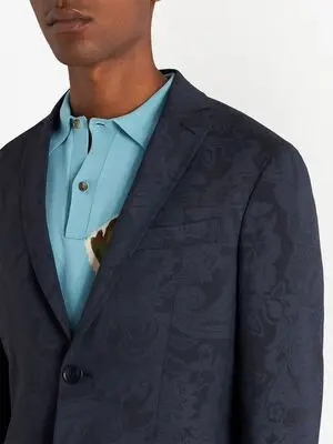 Etro Patterned-jacquard Single-breasted Blazer