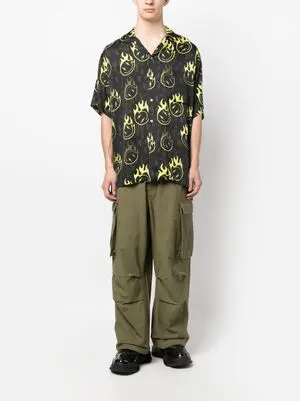 PHIPPS Oversized Smiley-print Bowling Shirt