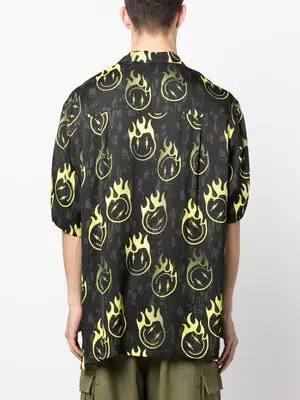 PHIPPS Oversized Smiley-print Bowling Shirt