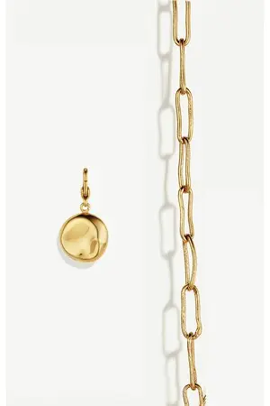 SOKO Mini Bahari Necklace Charm & Mini Ellipse Link Necklace Set - Gold