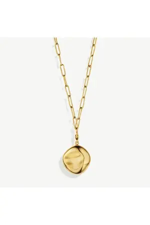 SOKO Bahari Charm & Mini Ellipse Link Necklace Set - Gold