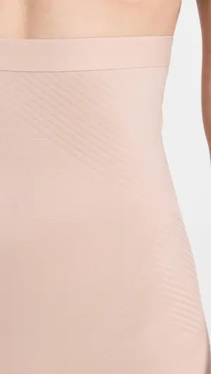 Spanx Shape Invisible High-waisted Mid-thigh Short - Champagne Beige