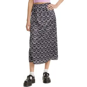 DRESSED IN LALA Satin Midi Skirt