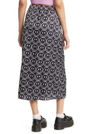 DRESSED IN LALA Satin Midi Skirt