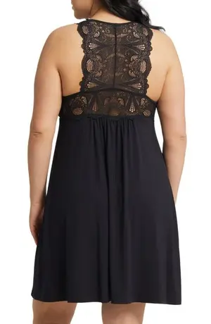Fleur't Belle Epoque Fuller Cup Lace Chemise - Black