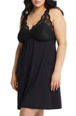 Fleur't Belle Epoque Fuller Cup Lace Chemise - Black