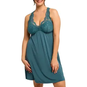 Fleur't Belle Epoque Fuller Cup Lace Chemise Evergreen