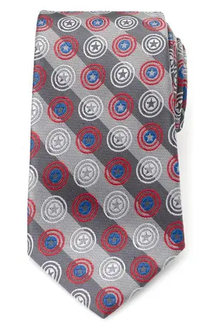 CUFFLINKS, INC. Captain America Shield Neck Tie - Gray