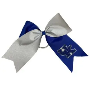 USA LICENSED BOWS Kentucky Wildcats Jumbo Glitter Bow With Ponytail Holder - Blue