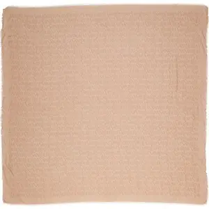 Saint Laurent Grand Carre Modal & Cashmere Scarf - Beige/ Light Brown