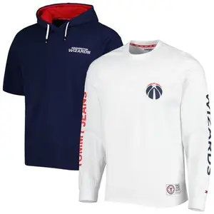 Tommy Hilfiger White Washington Wizards Matthew 2-in-1 T-shirt & Hoodie Combo Set - Navy