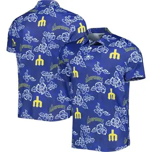 Reyn Spooner Seattle Mariners Cooperstown Collection Puamana Print Polo - Navy