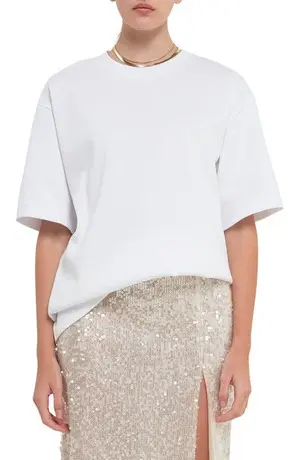 Grey Lab Frill T-shirts For Women
