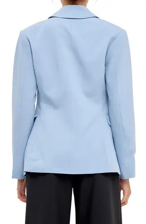 GREY LAB Single-button Blazer - Light Blue