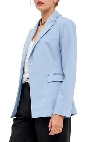 GREY LAB Single-button Blazer - Light Blue