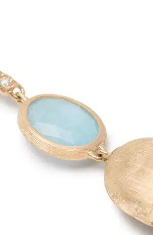 Marco Bicego Siviglia Aquamarine & Diamond Double Drop Earrings - Gold