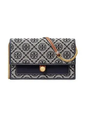 Tory Burch Tory Burch Monogrammed Wallet Crossbody Bag - Navy